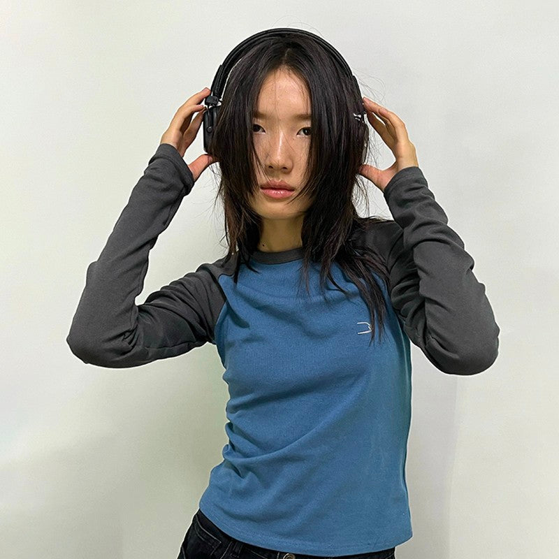 Vintage Raglan Long Sleeve Crop Top – Evael