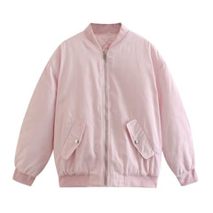 Simple Basic Zip Up Bomber Jacket – Evael