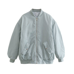 Simple Basic Zip Up Bomber Jacket – Evael