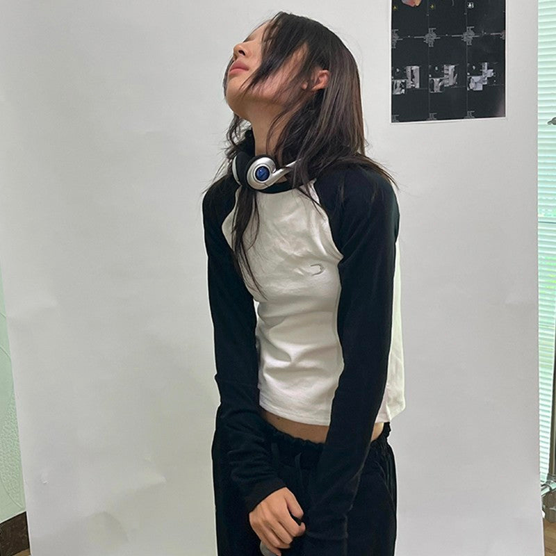 Vintage Raglan Long Sleeve Crop Top – Evael