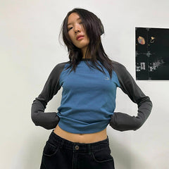 Vintage Raglan Long Sleeve Crop Top – Evael