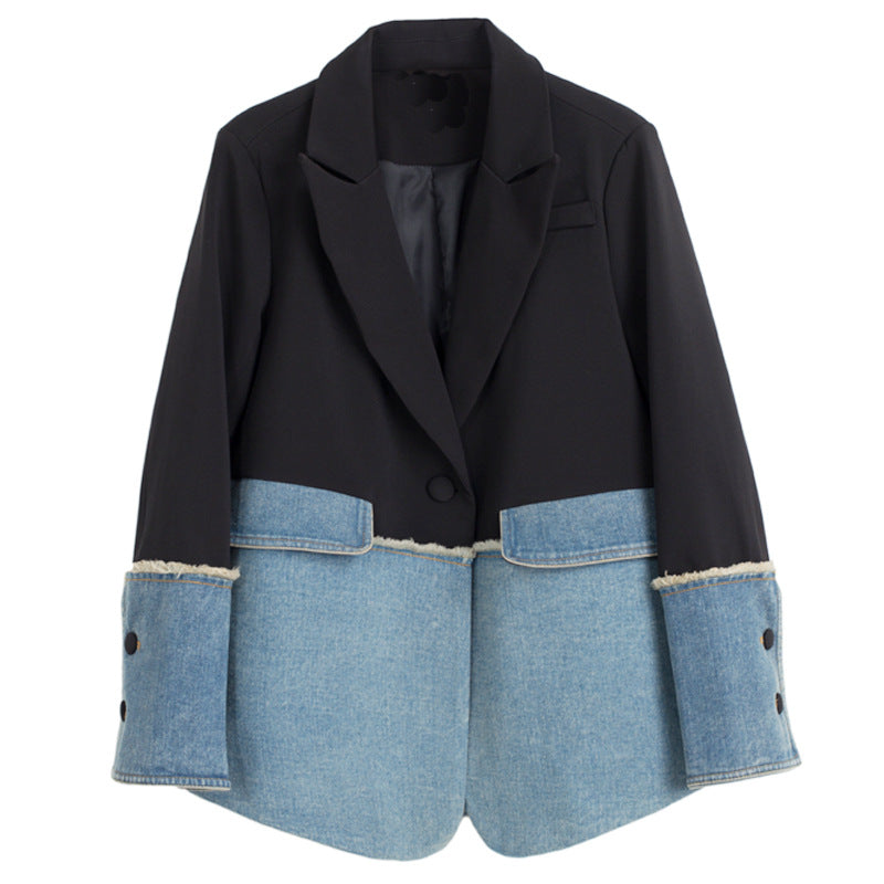 Denim Stitching Blazer – Evael