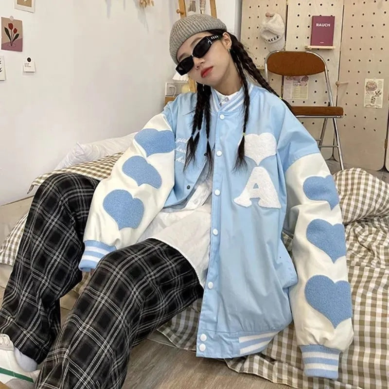 Vintage Toweling Hearts Varsity Jacket – Evael