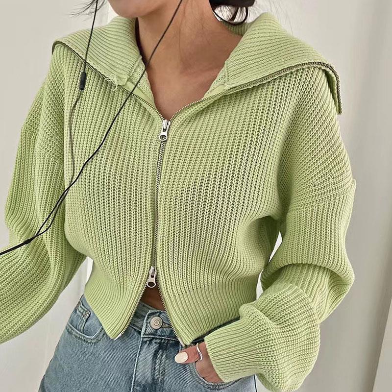 Y2K Double Zip Knit Top – Evael