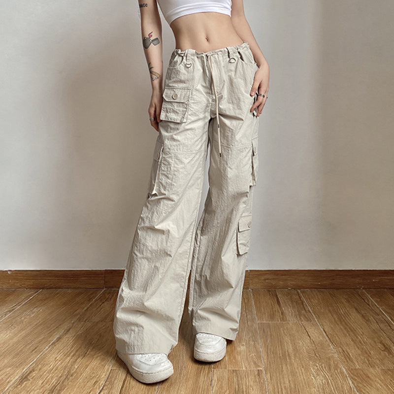 Washed Pocket Solid Cargo Pants – Evael